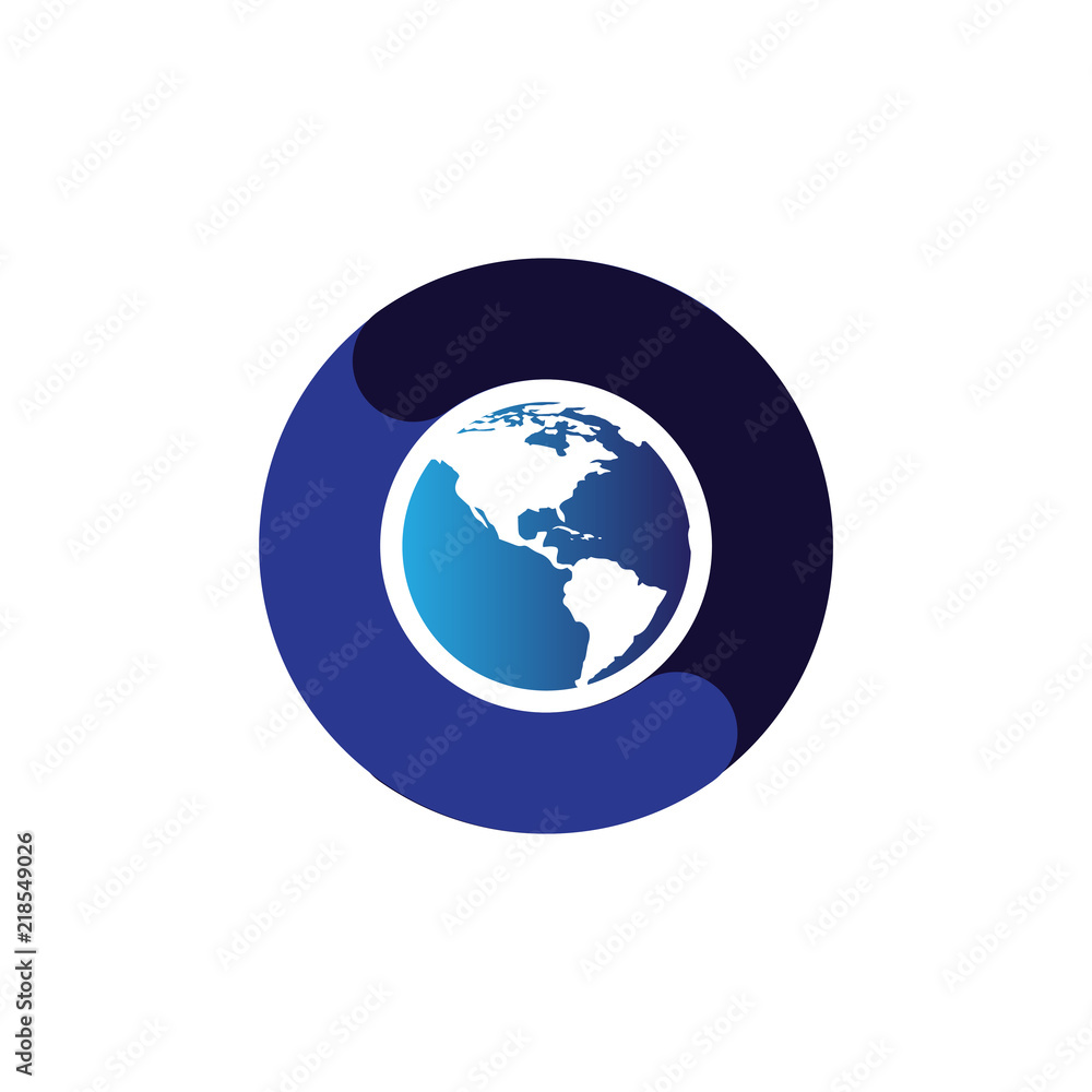 O Letter with Globe logo icon vector Stock Vector | Adobe Stock