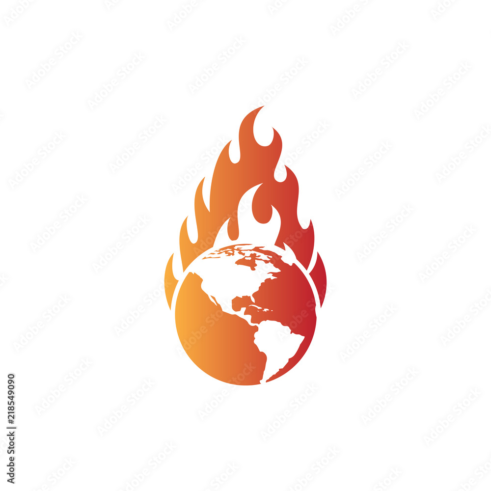 Global Warming logo icon vector template Stock Vector | Adobe Stock