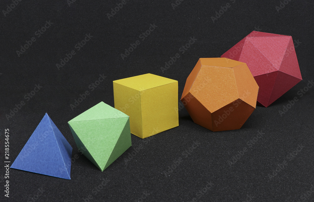 Regular polyhedra, also known as Platonic Solids Stock Photo | Adobe Stock