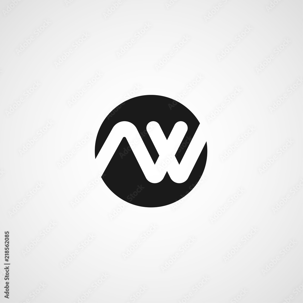 Initial Letter AW Logo Template Design Stock Vector | Adobe Stock