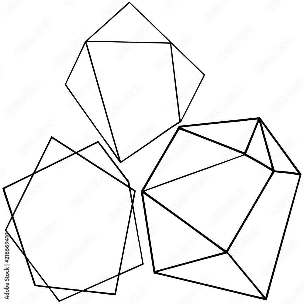 Vector geometric form. Isolated illustration element. Geometric quartz ...