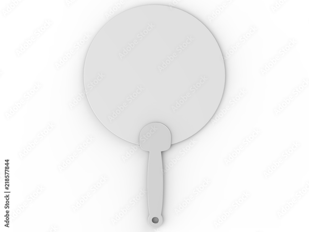 Blank Hand Held Plastic Fan for branding. 3d render illustration. Stock ...