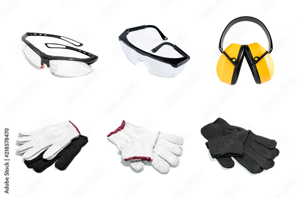 Personal protective equipment set. Wear for safety in the workplace ...