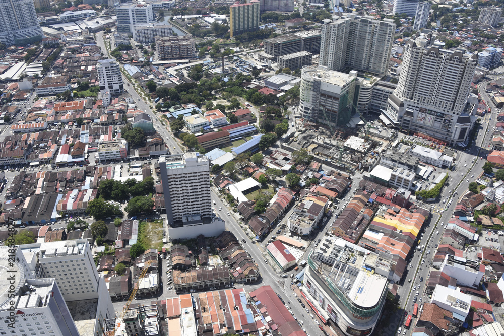 View of the harbour of George Town from the 66th Floor of the Komtar ...