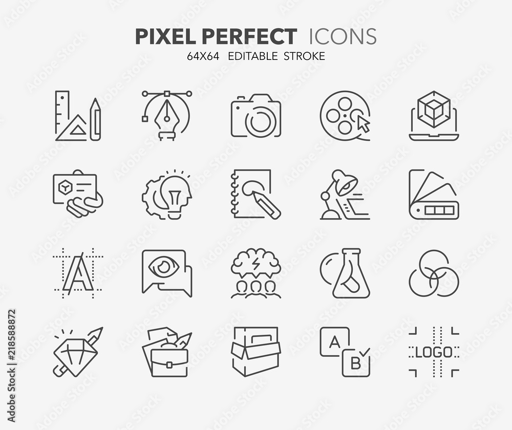 creative process thin line icons Stock Vector | Adobe Stock