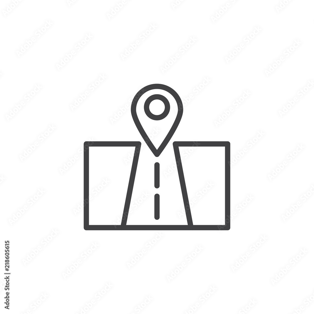 Route Road Sign Outline