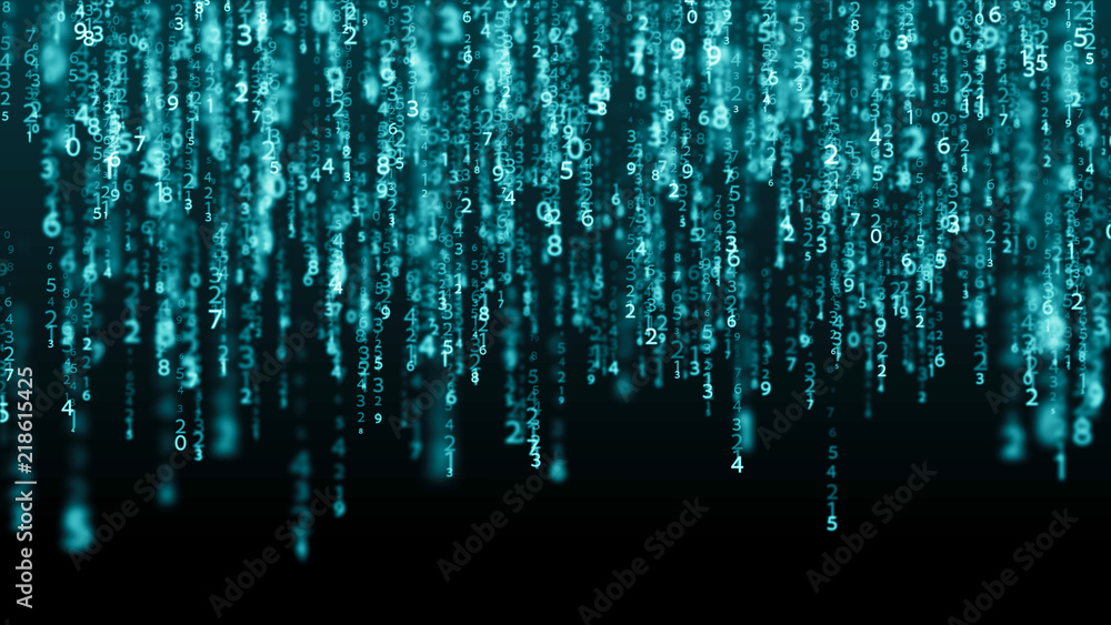 Data technology background. Big data visualization. Flow of data ...