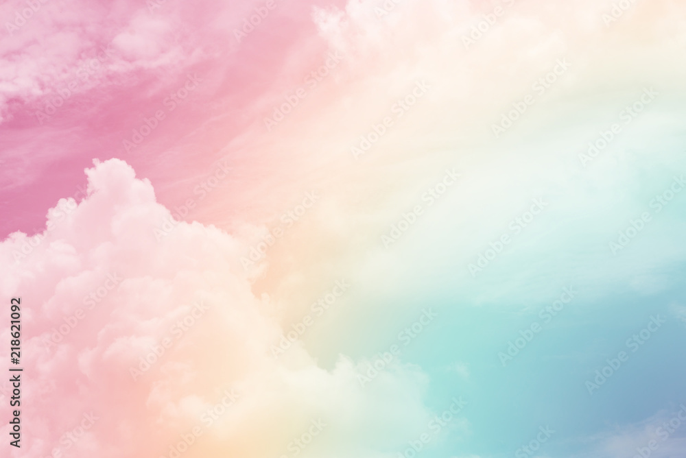 sun and cloud background with a pastel colored Stock Photo | Adobe Stock