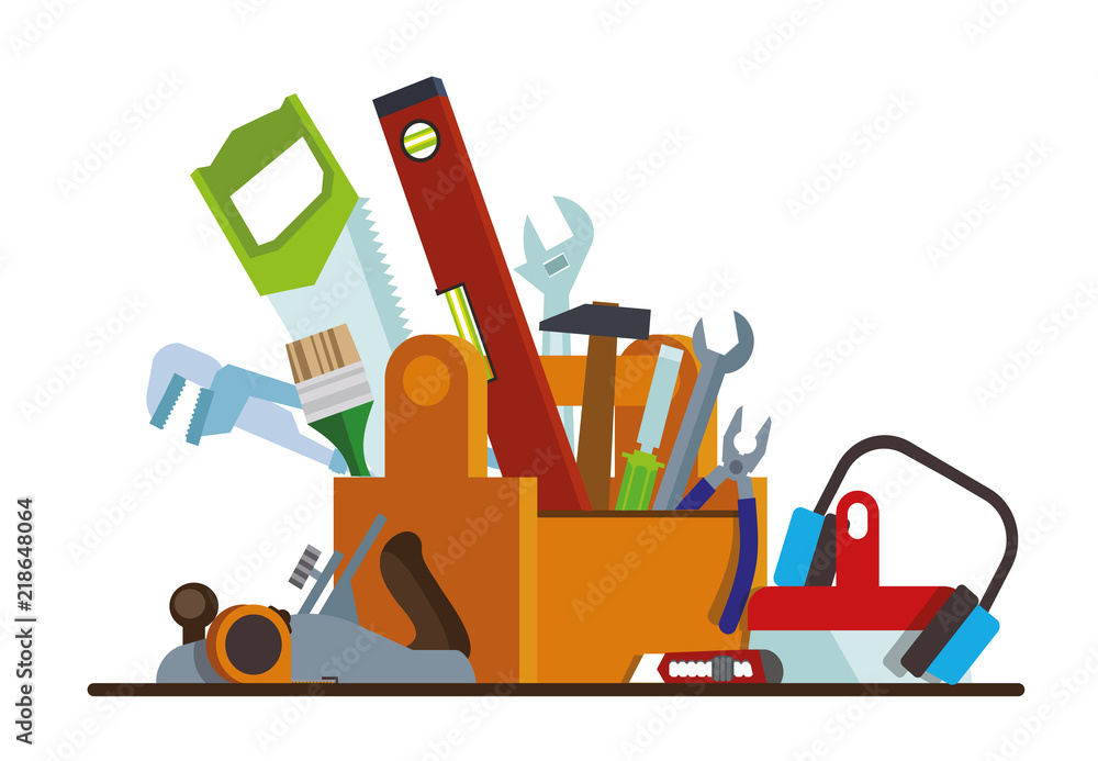Tool Box With Tools Clip Art