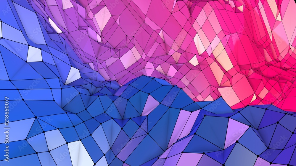 ภาพประกอบสต็อก 3d render of abstract geometric background with modern ...