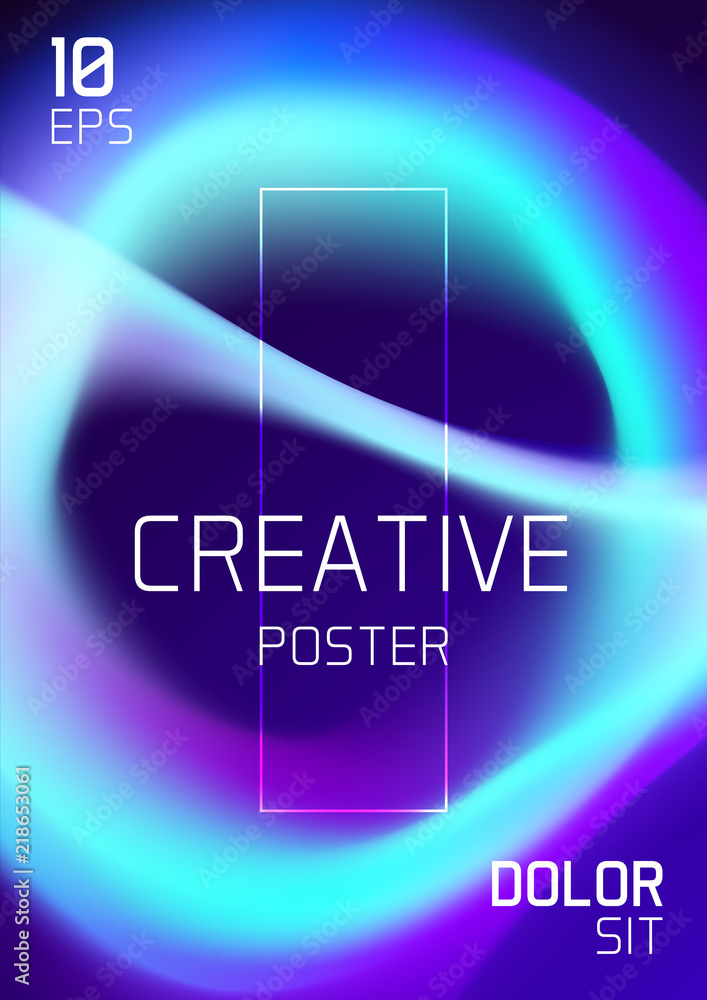 Trendy Fluid Blurred Gradient A4 Poster Design. Modern Background for ...