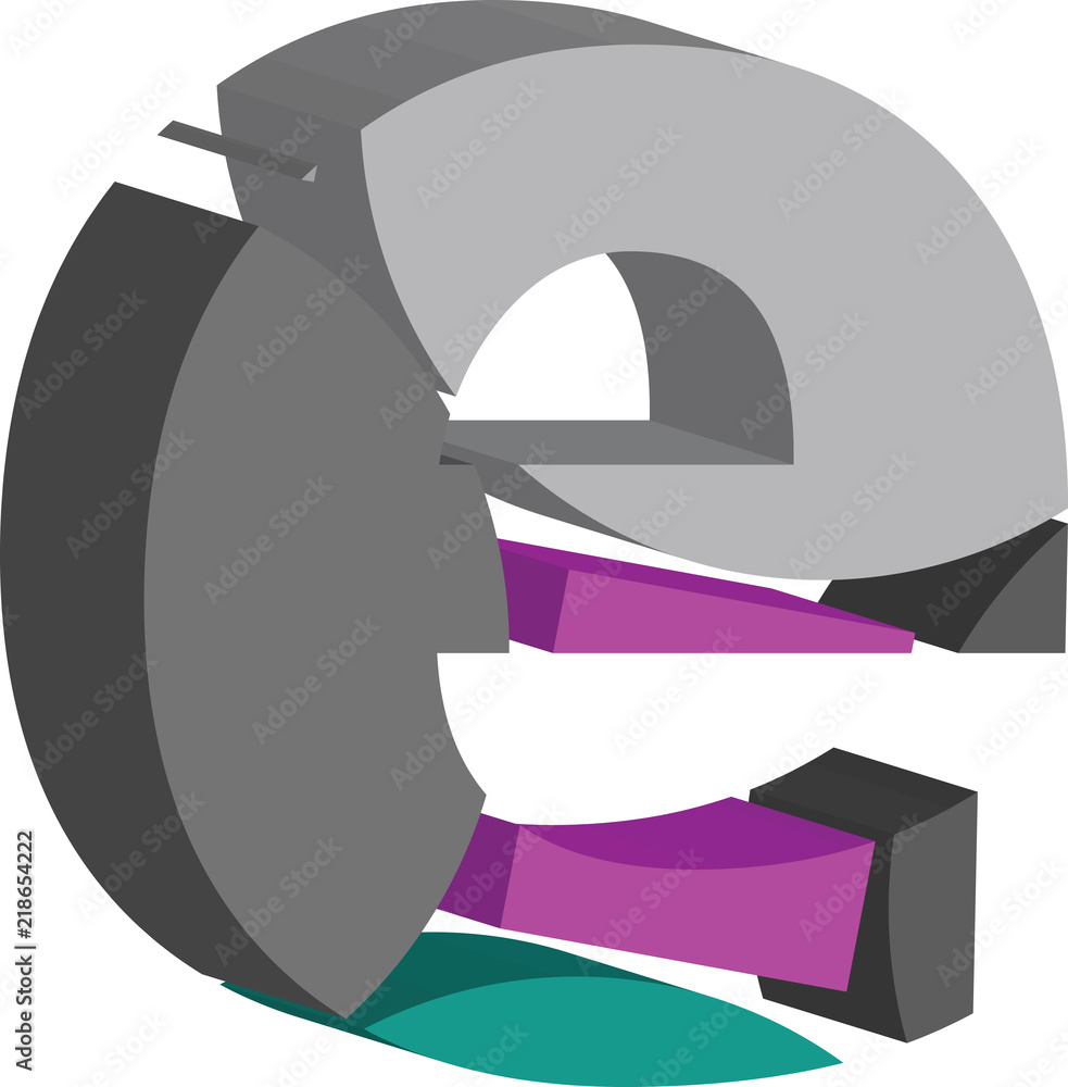 3d font letter e Stock Vector | Adobe Stock