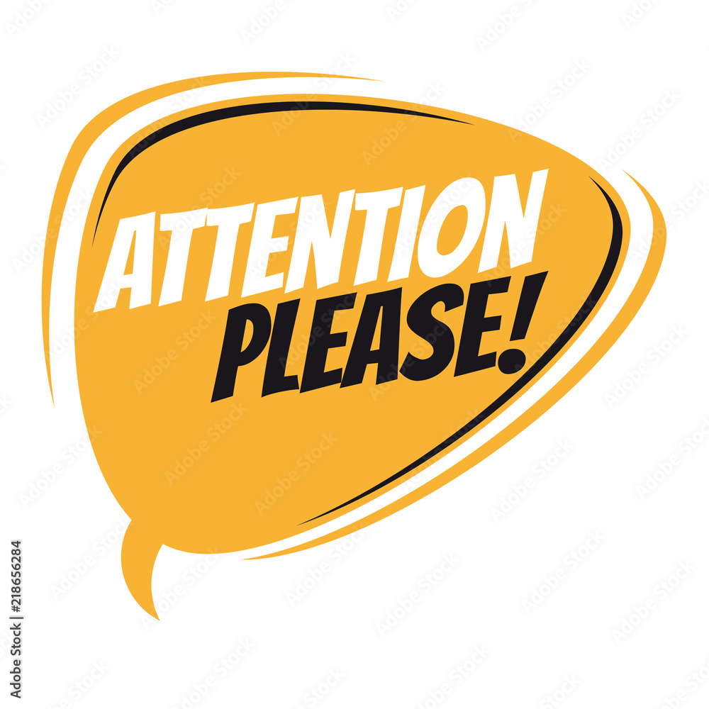 attention please retro speech bubble Stock Vector | Adobe Stock