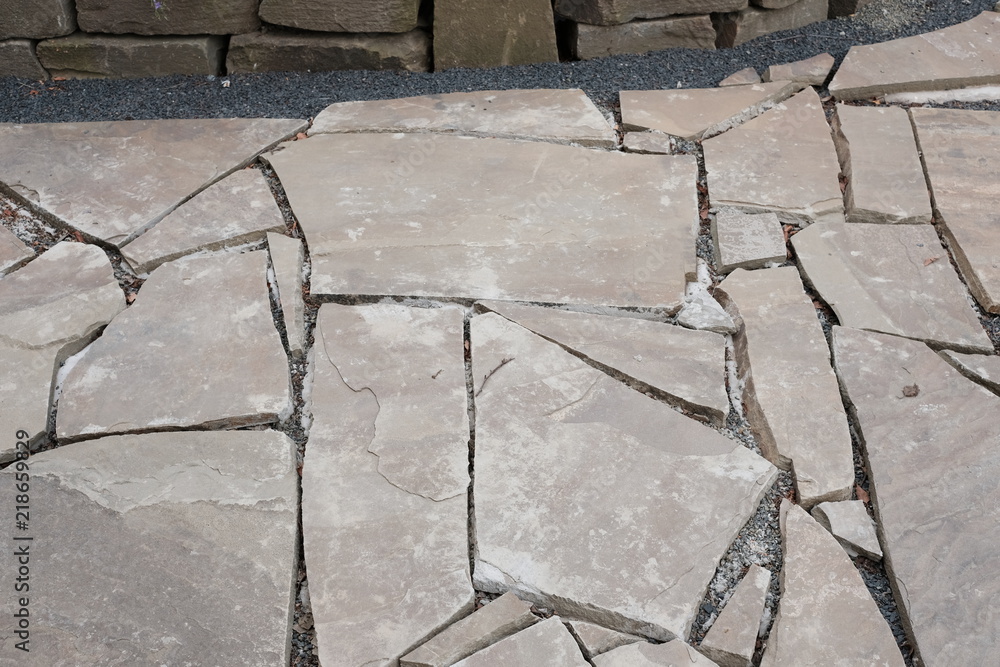 Polygon Stein Platten Feld Steine Stock-Foto | Adobe Stock