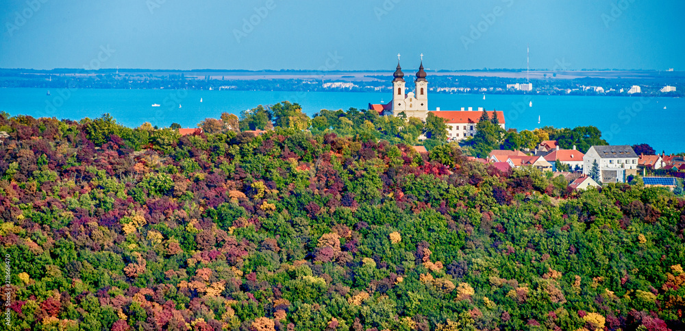 Aerial view of Tihany at lake Balaton Stock Photo | Adobe Stock