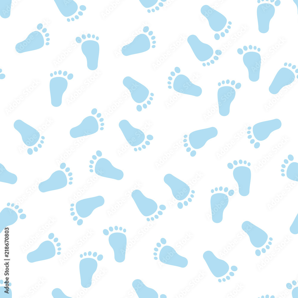 Seamless pattern with baby footprint, background, texture. vector ...