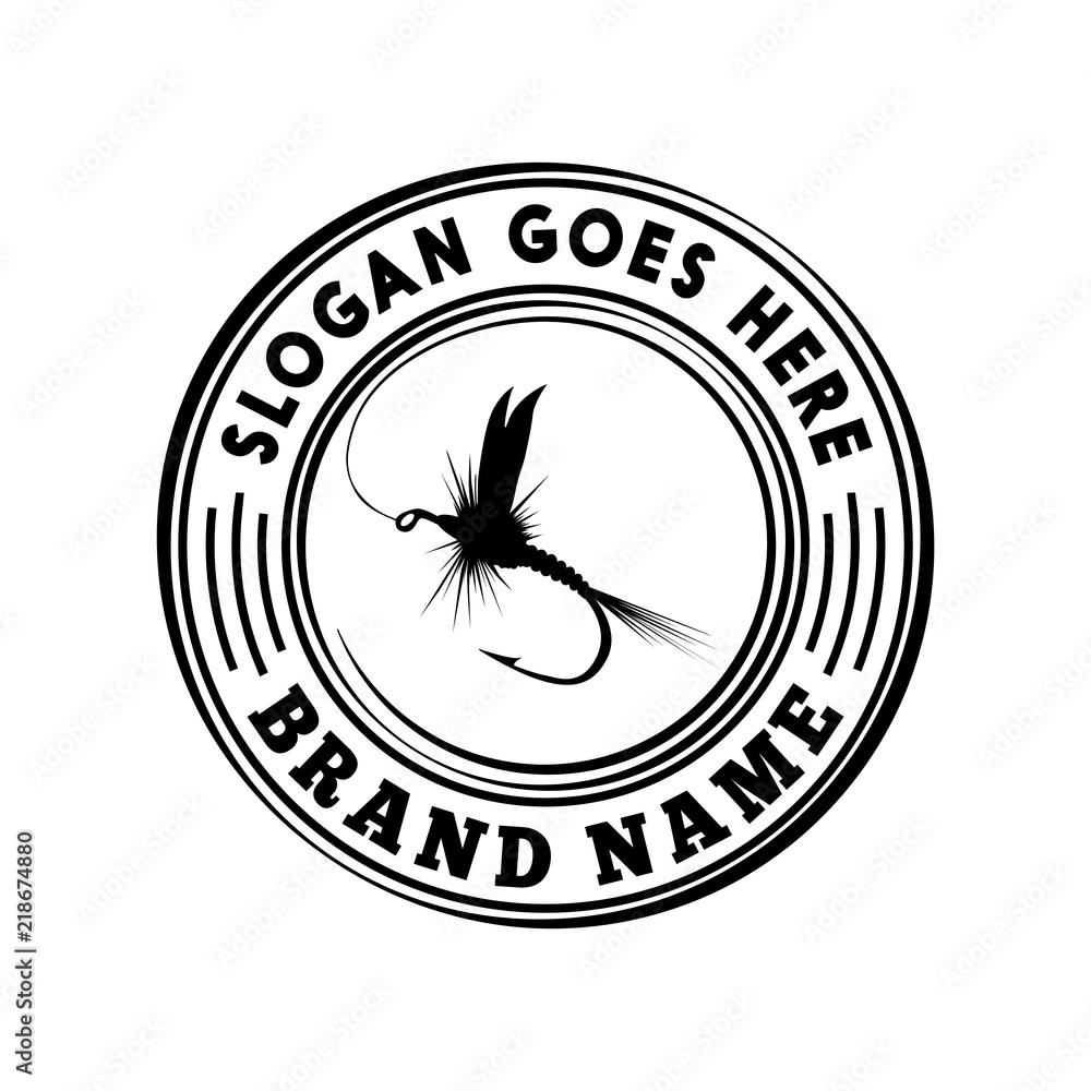Fly fishing logo. Vector and illustration. Stock Vector | Adobe Stock