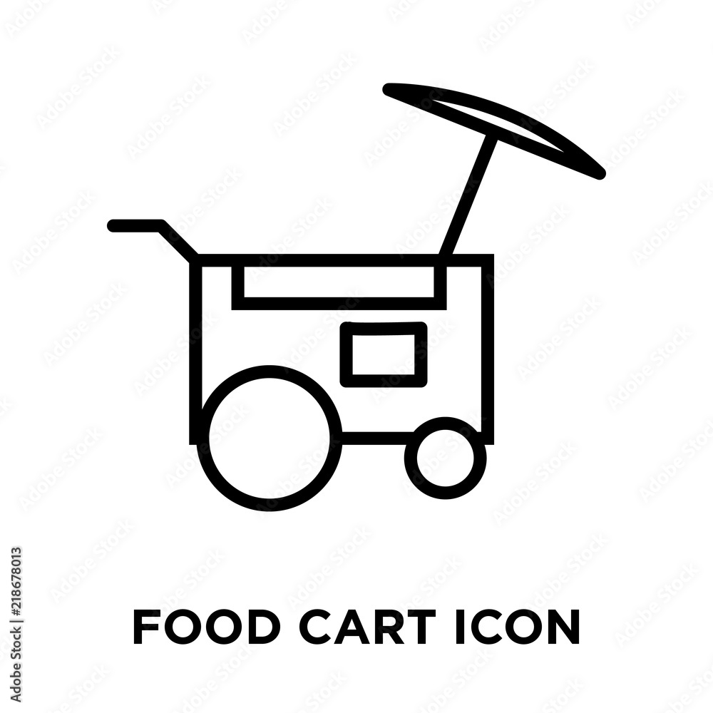 food cart icons isolated on white background. Modern and editable food ...