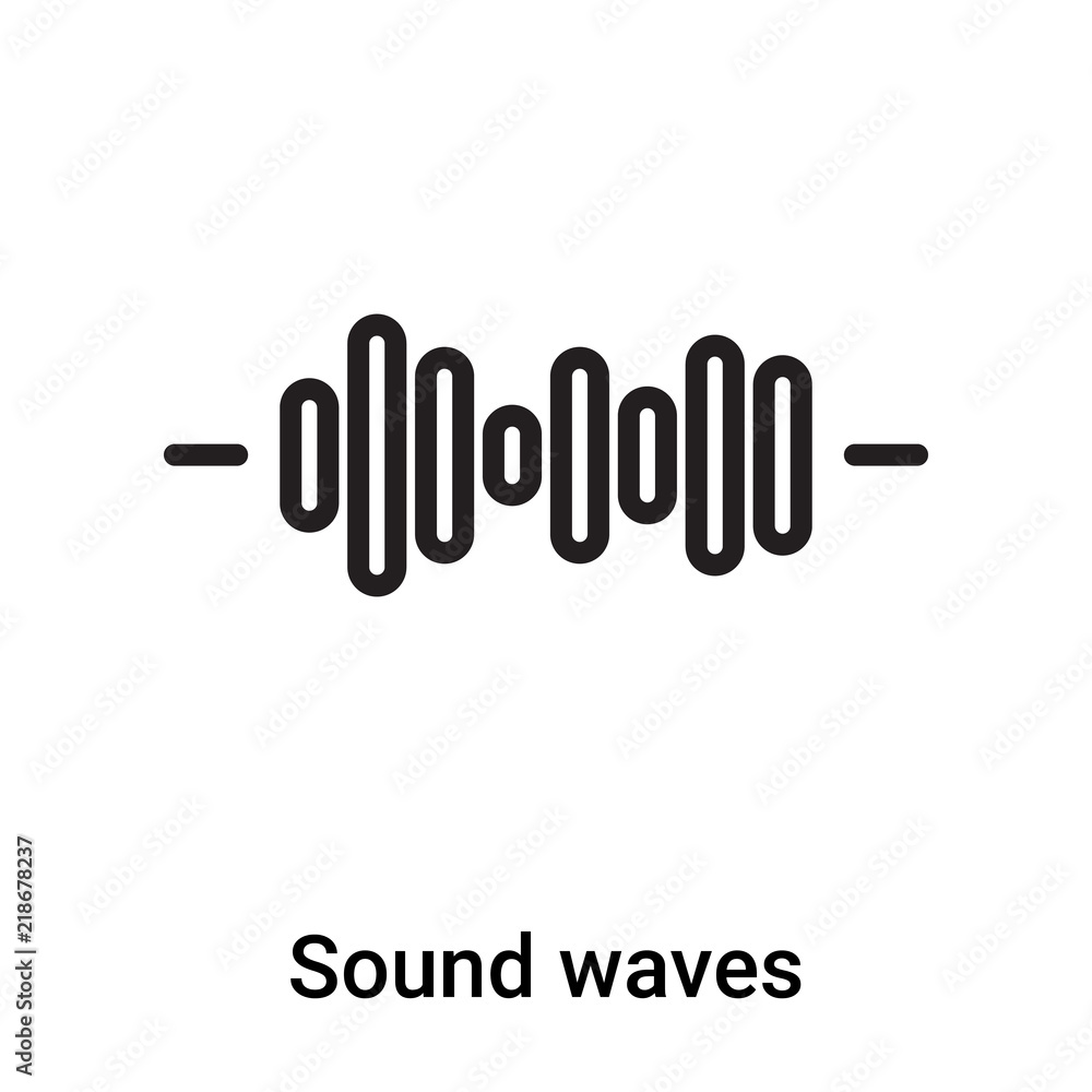 Sound waves icon vector isolated on white background, Sound waves sign ...