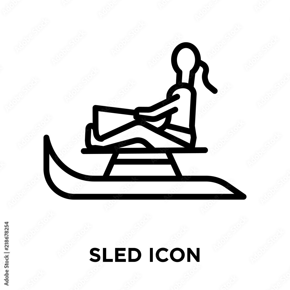 sled icon on white background. Modern icons vector illustration. Trendy ...