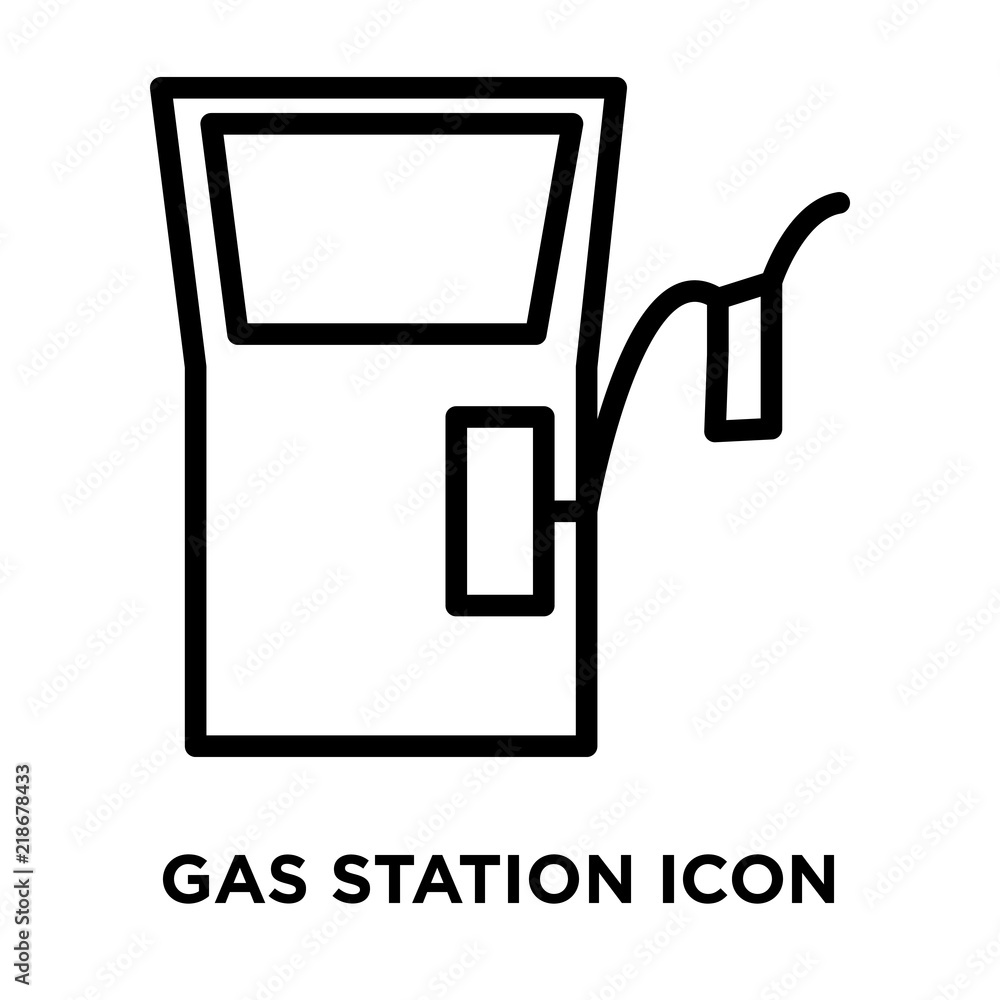 gas station icons isolated on white background. Modern and editable gas ...