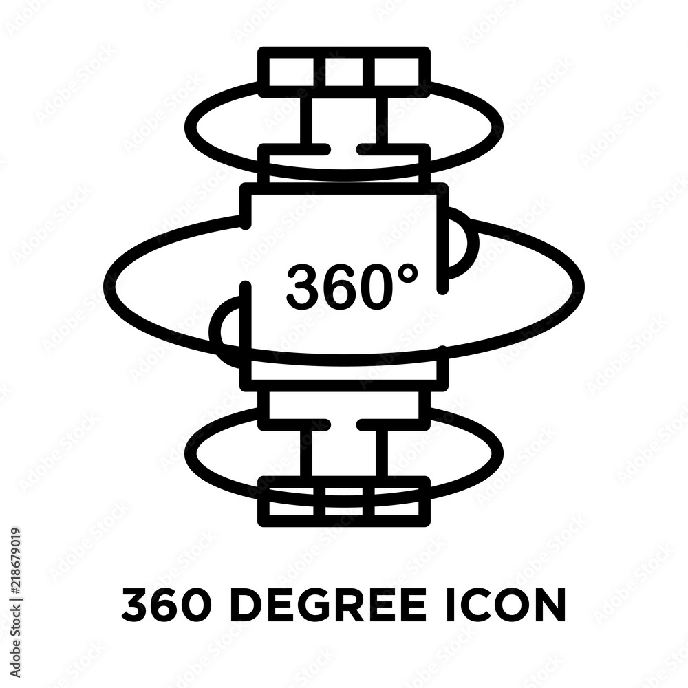 360 degree icon vector isolated on white background, 360 degree sign ...