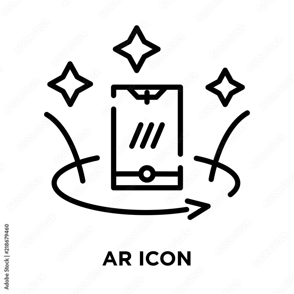 Ar icon vector isolated on white background, Ar sign , line symbol or ...