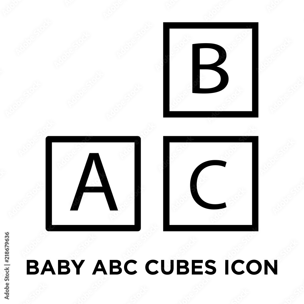 baby abc cubes icon on white background. Modern icons vector ...