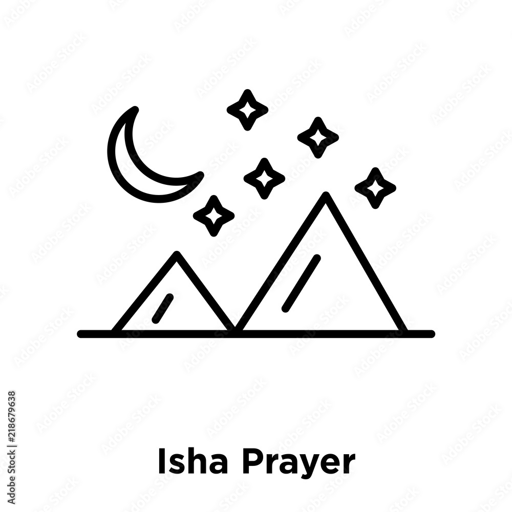 Isha Prayer icon vector isolated on white background, Isha Prayer sign ...