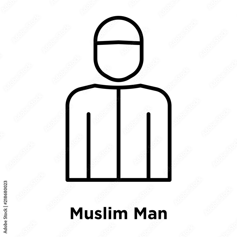 Muslim Man icon vector isolated on white background, Muslim Man sign ...