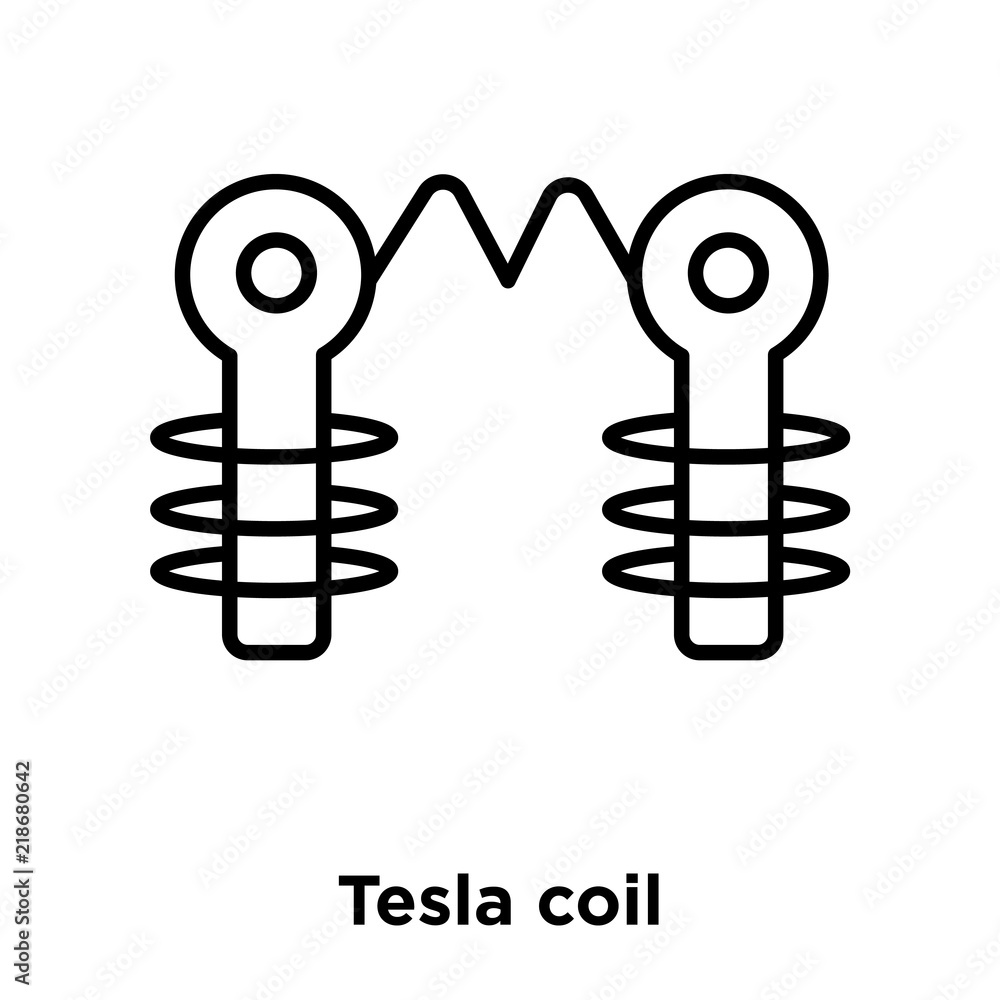 tesla coil icon isolated on white background. Simple and editable tesla ...