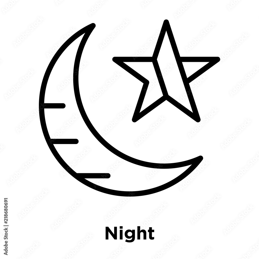 night icons isolated on white background. Modern and editable night ...