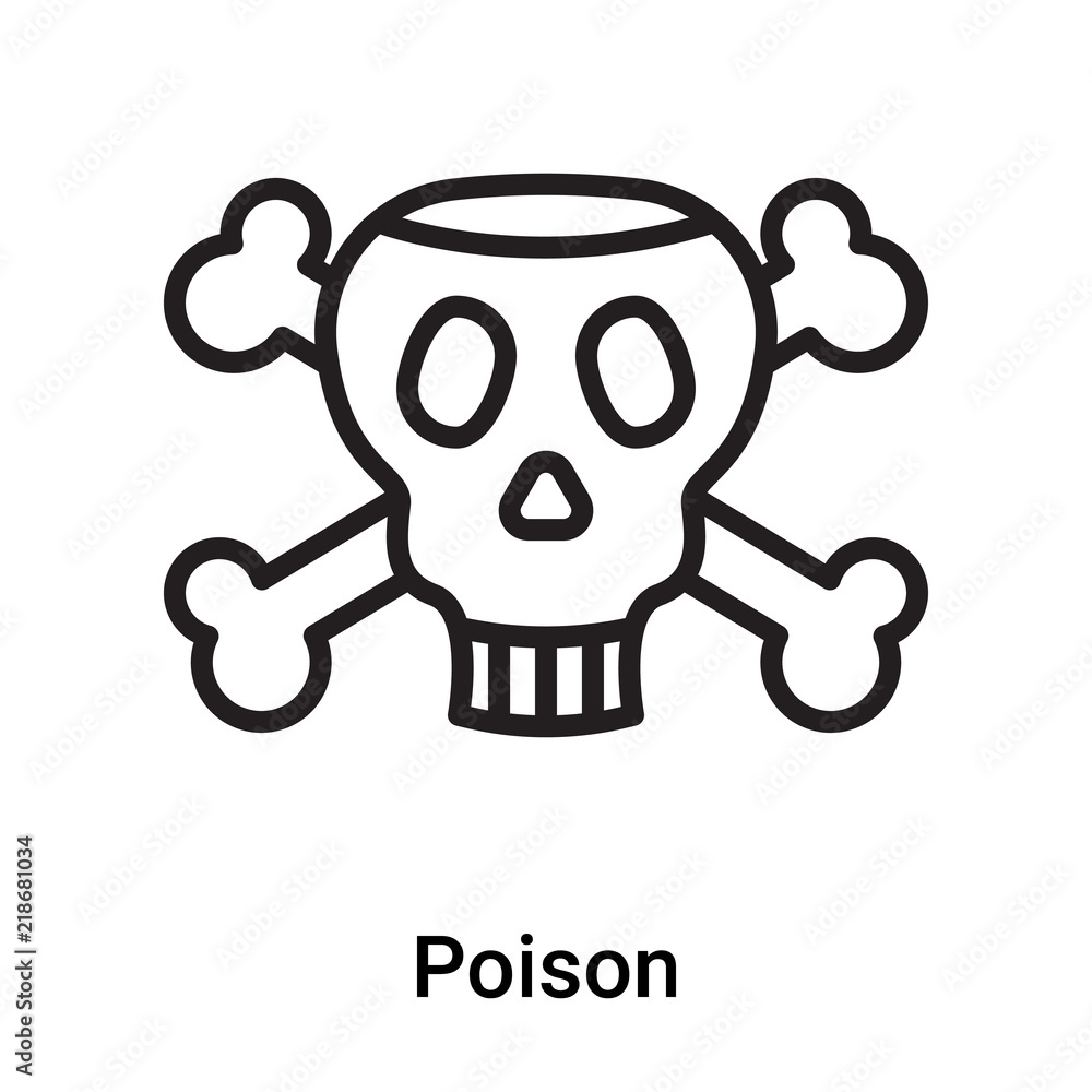 Poison icon vector isolated on white background, Poison sign , line or ...