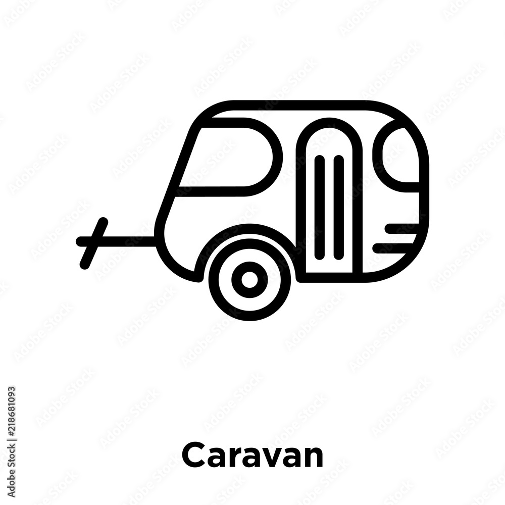 caravan icons isolated on white background. Modern and editable caravan ...