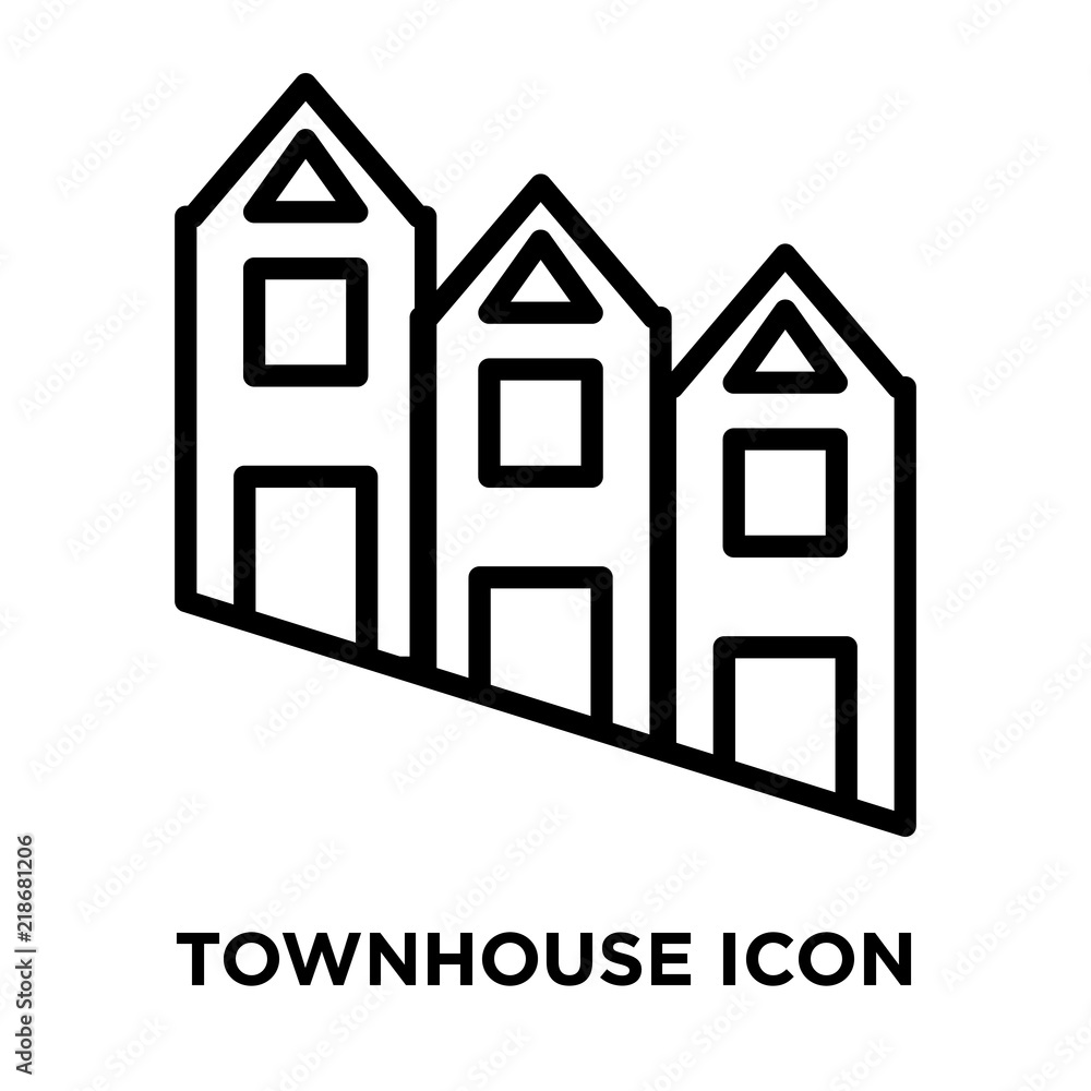 townhouse icons isolated on white background. Modern and editable ...