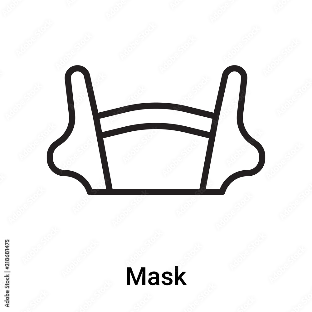 Mask icon vector isolated on white background, Mask sign , line or ...