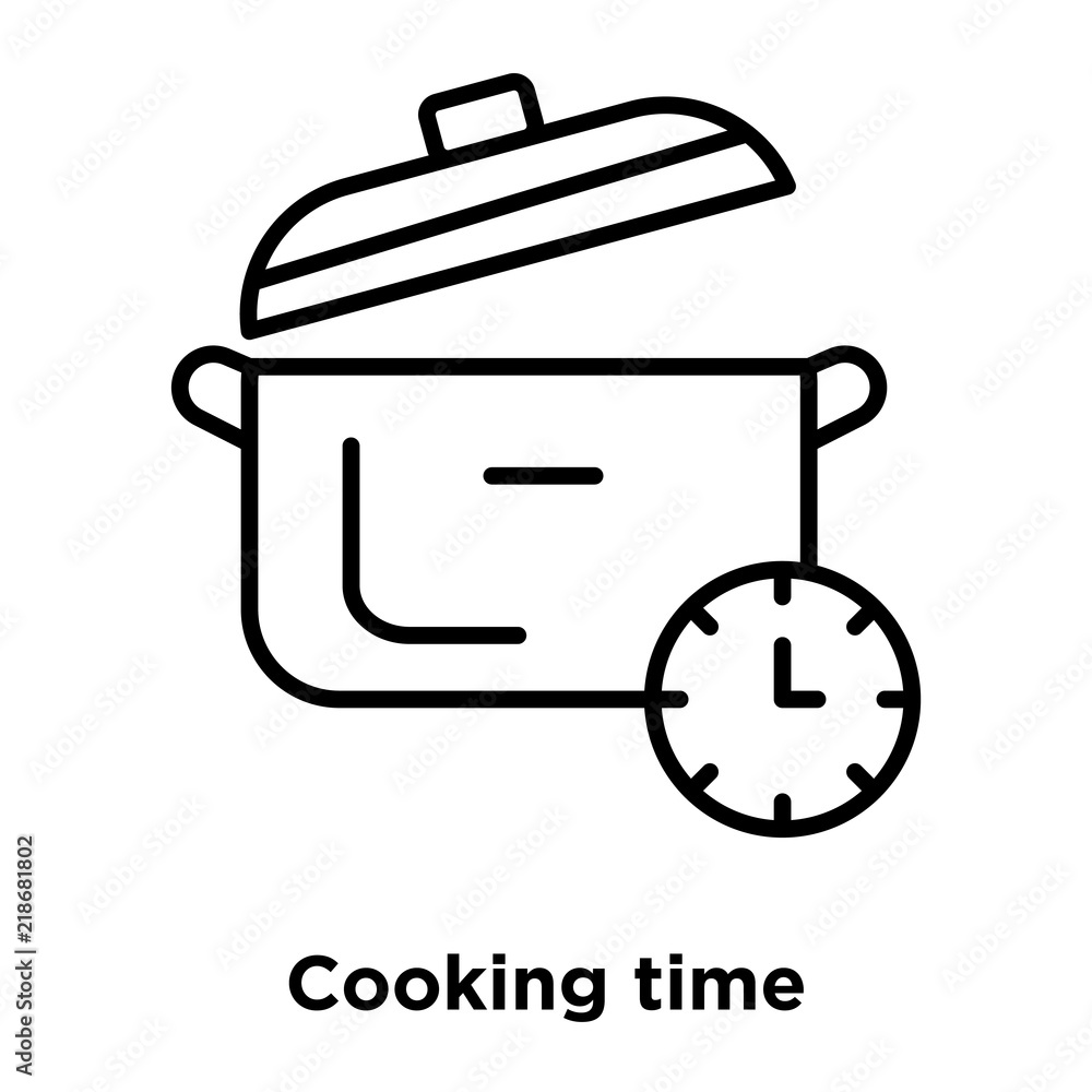 Cooking time icon vector isolated on white background, Cooking time ...