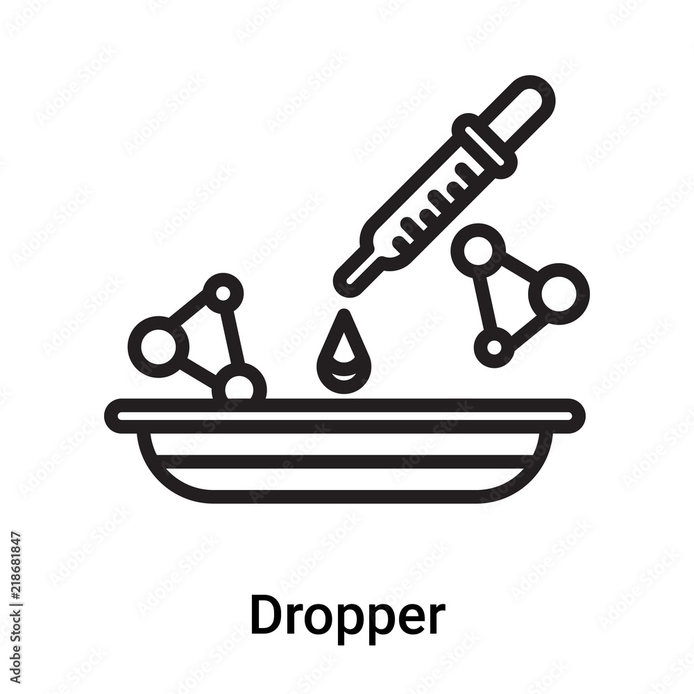 Dropper icon vector isolated on white background, Dropper sign , line ...