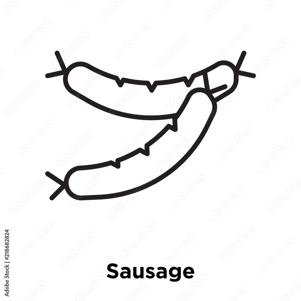 Sausage icon vector isolated on white background, Sausage sign , thin ...