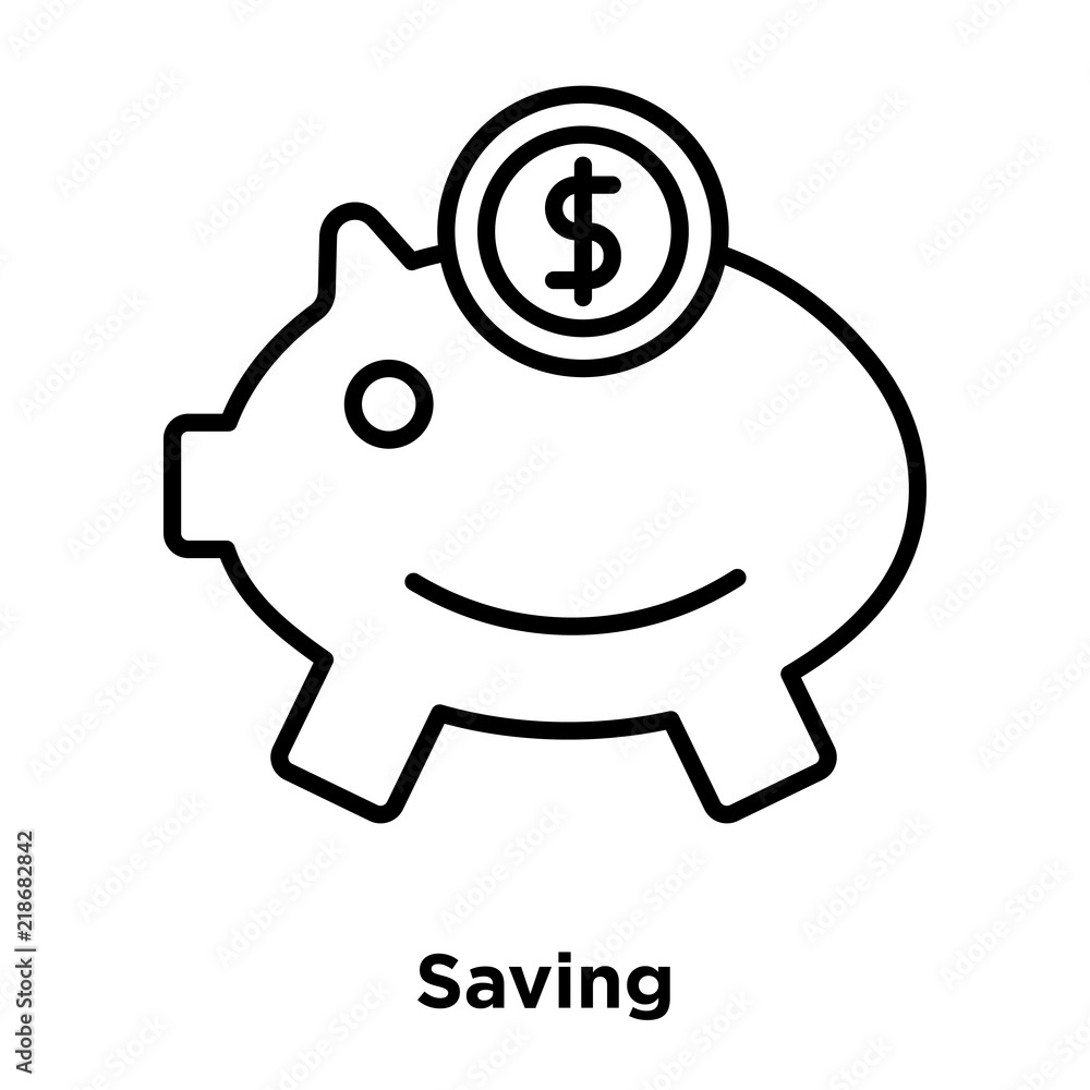 Saving icon vector isolated on white background, Saving sign , thin ...