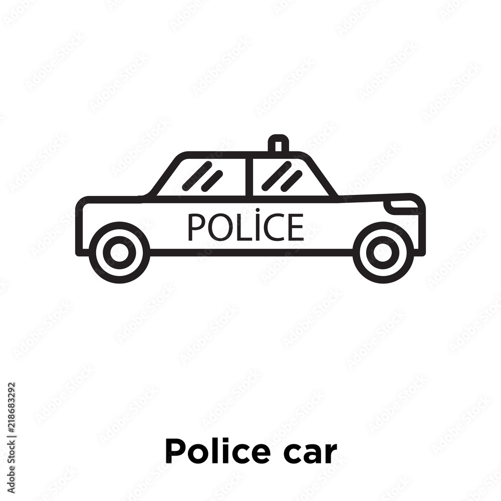 police car icon isolated on white background. Simple and editable ...