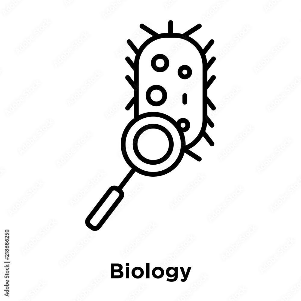 Biology icon vector isolated on white background, Biology sign , thin ...