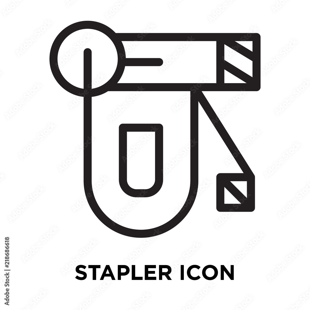 Stapler icon vector isolated on white background, Stapler sign , line ...