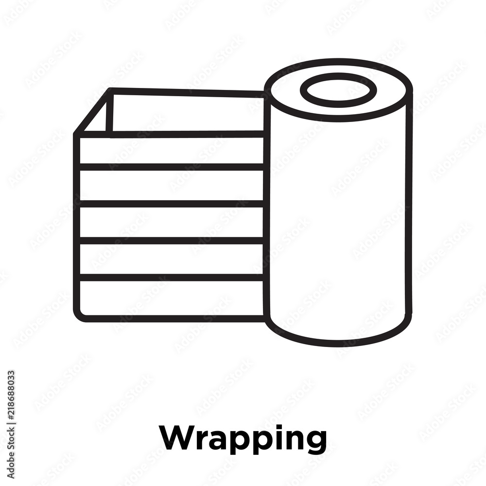 wrapping icon isolated on white background. Simple and editable ...