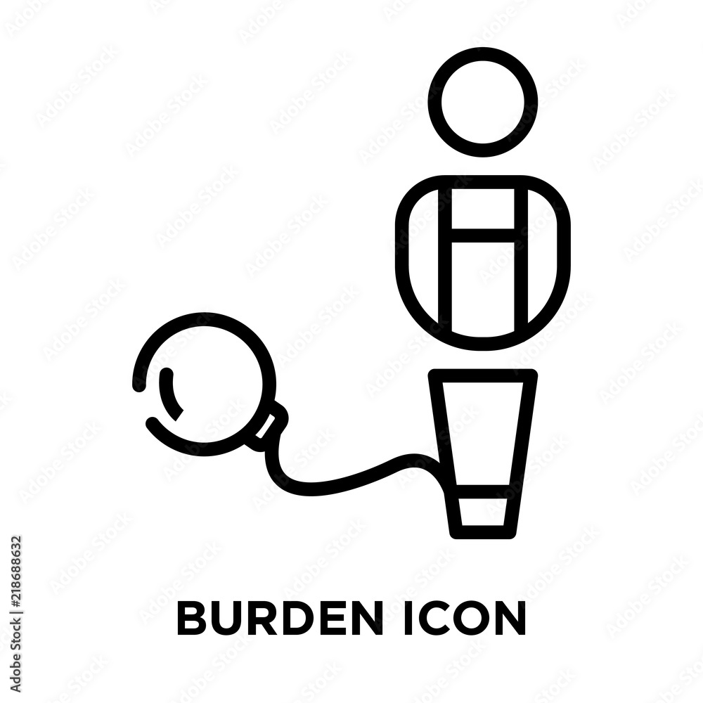 Burden icon vector isolated on white background, Burden sign , line ...