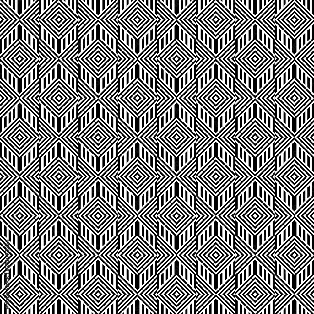Seamless pattern with striped black white straight lines and diagonal ...