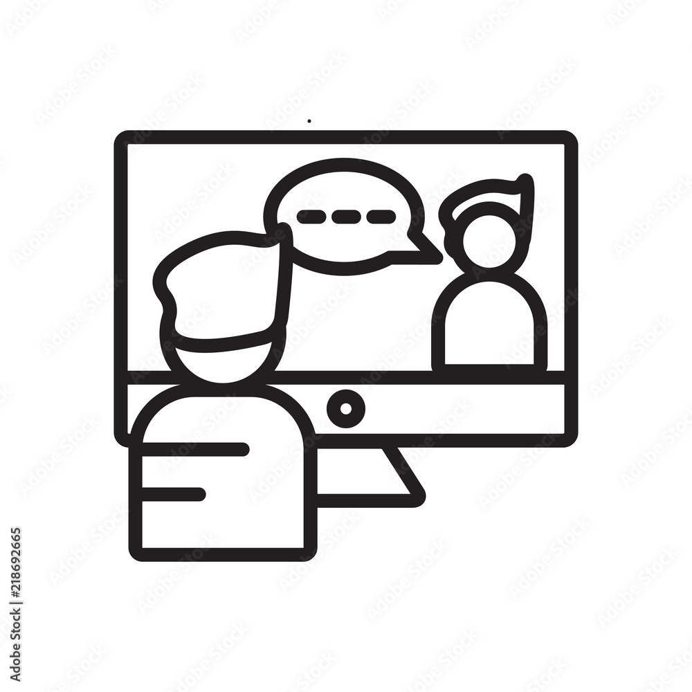 Video conference icon vector isolated on white background, Video ...