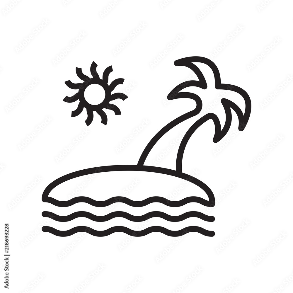 Beach icon vector isolated on white background, Beach sign เวกเตอร์ ...