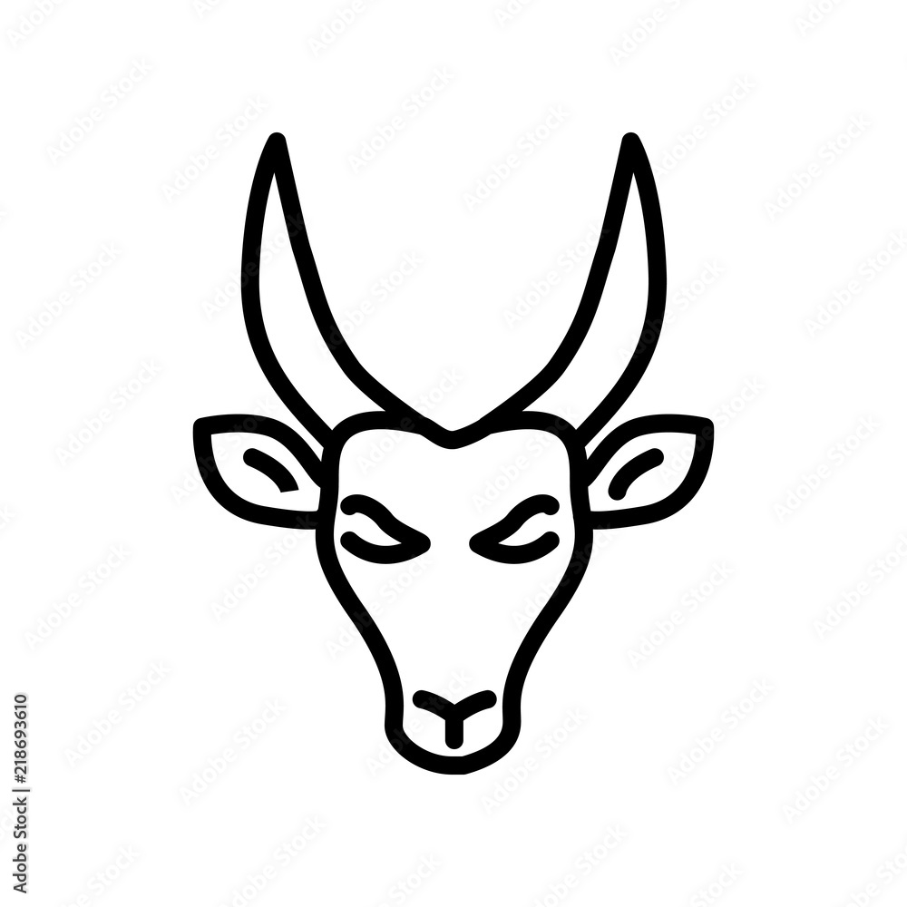Antelope icon vector isolated on white background, Antelope sign Stock ...