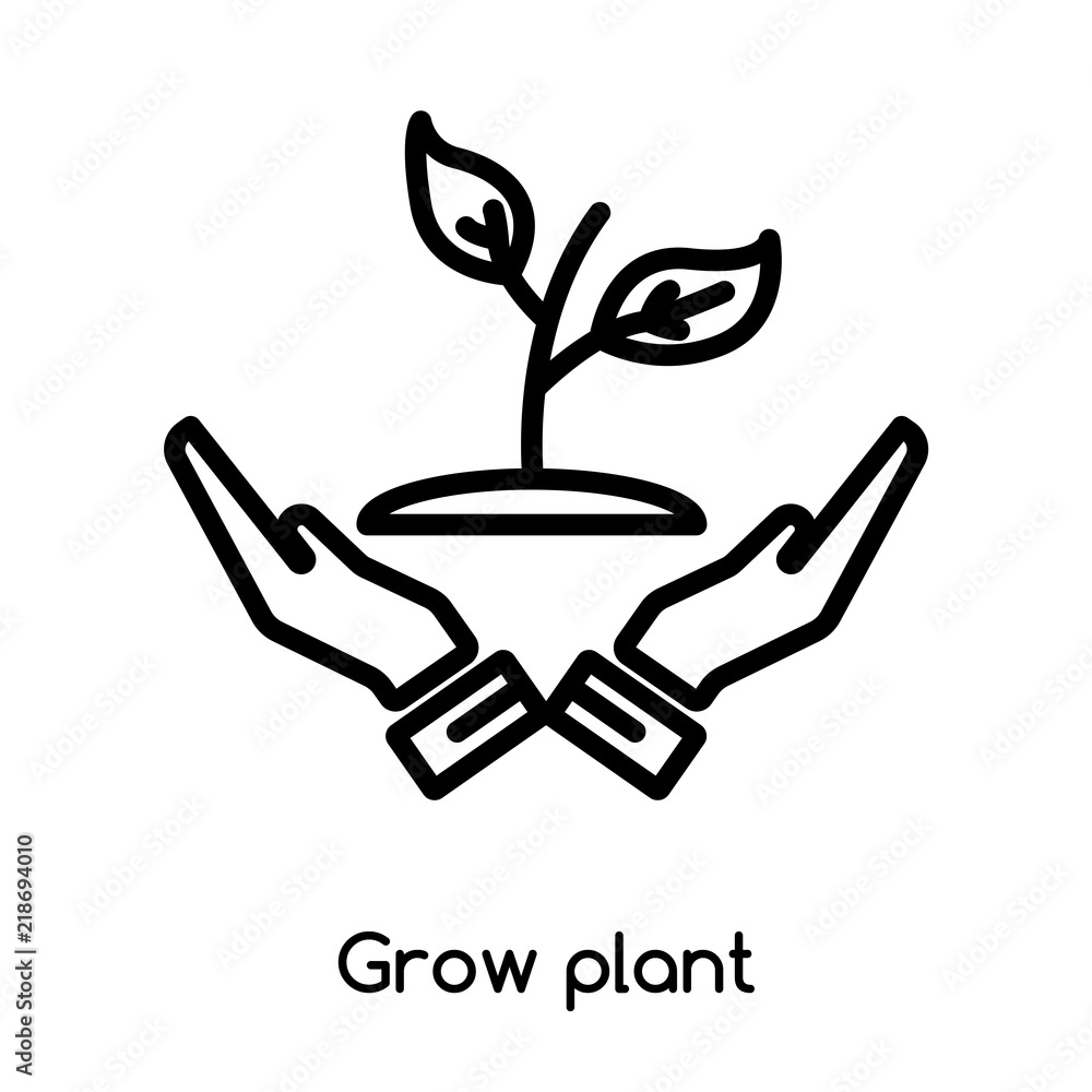 Grow plant icon vector isolated on white background, Grow plant sign ...